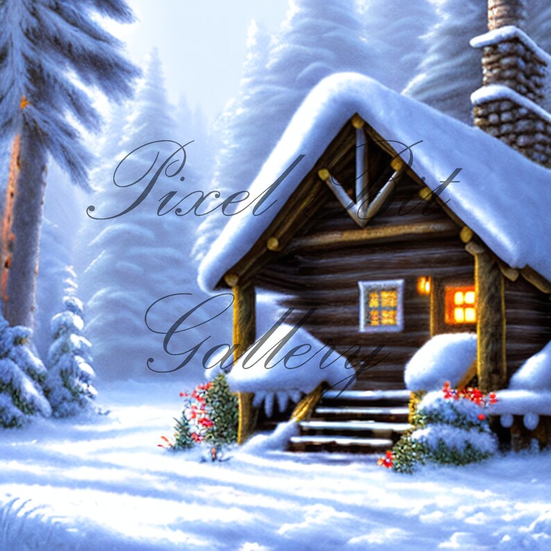 Pixel Art, Cozy Cabin, Downloadable Png, Digital Design, Print-friendly ...