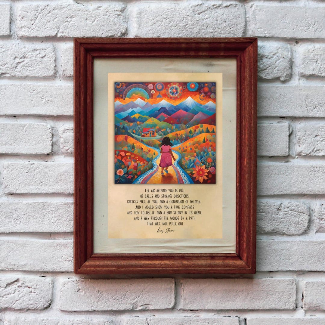 Lucy Shaw Quote Print: Folk Art Style Compass Gift (digital Download ...