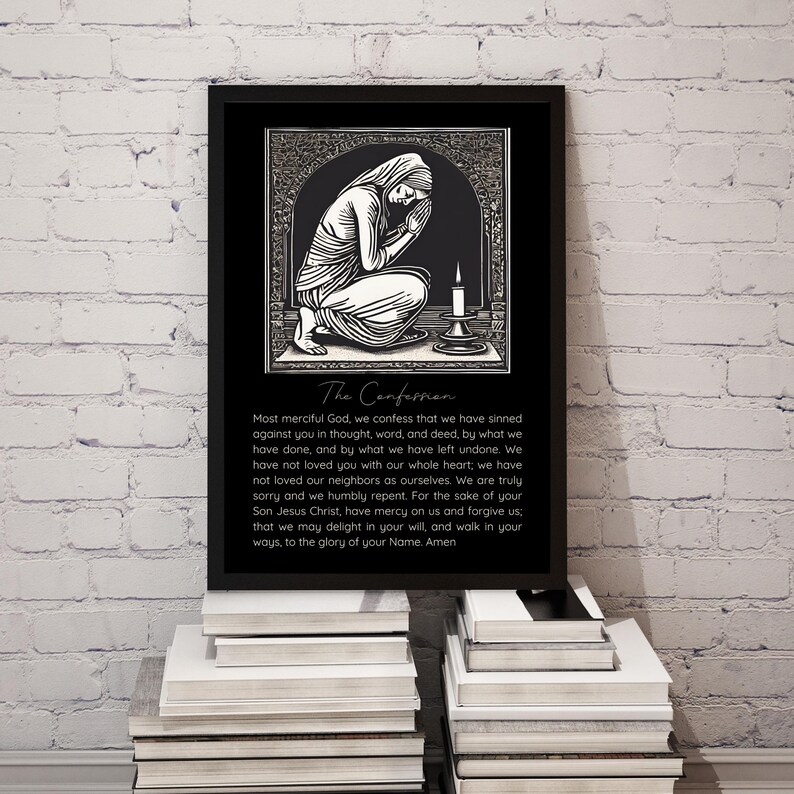 Prayer of Confession Digital Print | Book of Common Prayer Wall Art | Christian Printable Home ...