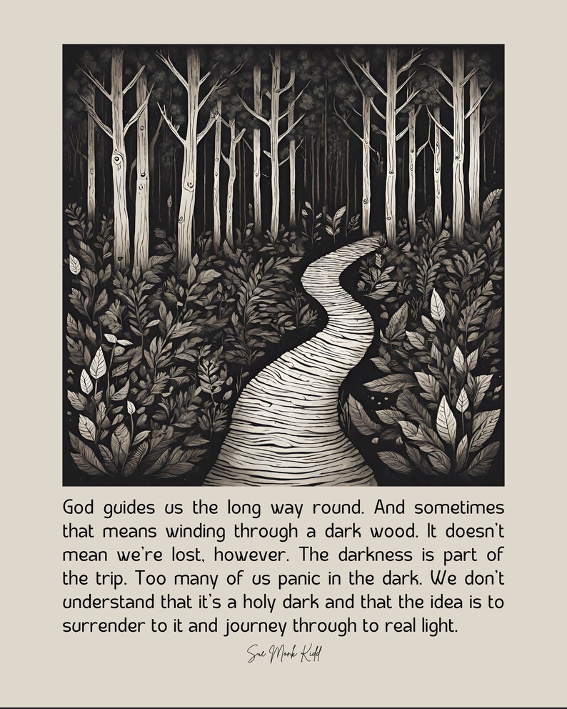 Navigating the Holy Dark | Sue Monk Kidd Quote Art - Etsy