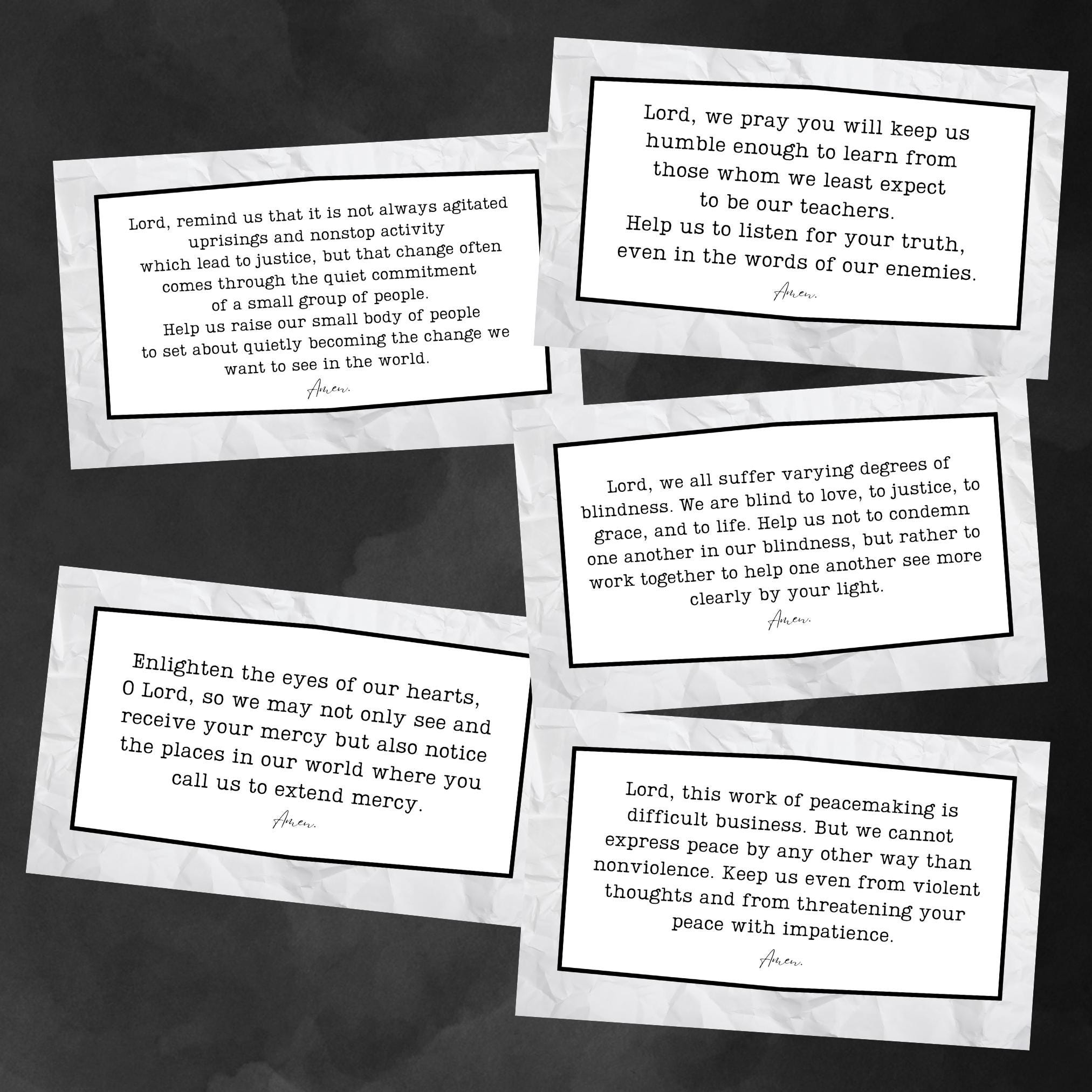 Common Prayer Cards | Prayers for Peacemakers - Etsy