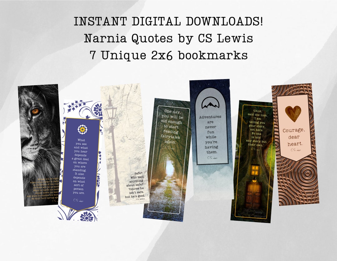 Narnia Quotes Bookmarks - Set of 7 - Instant Download - C.S. Lewis ...