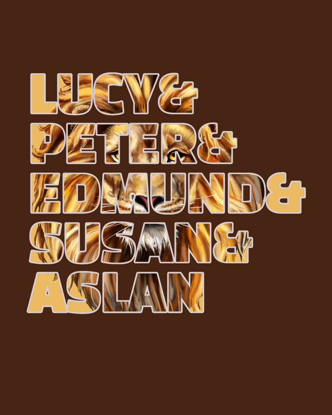 Narnia-inspired Poster - Lucy, Peter, Edmund, Susan, Aslan - Magical ...