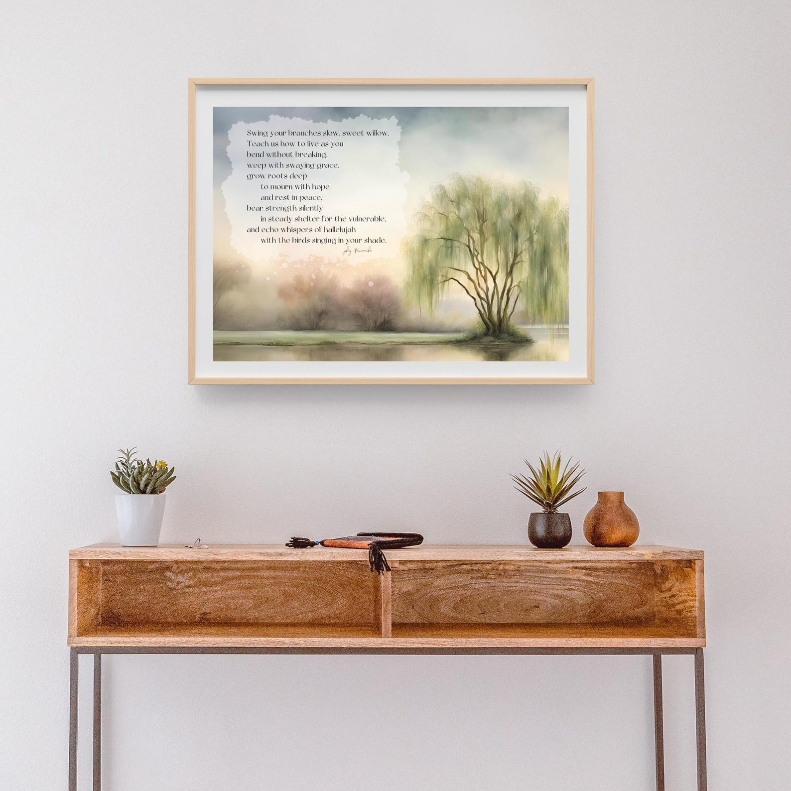 Weeping Willow Tree Poem Digital Print | Inspirational Nature Art ...