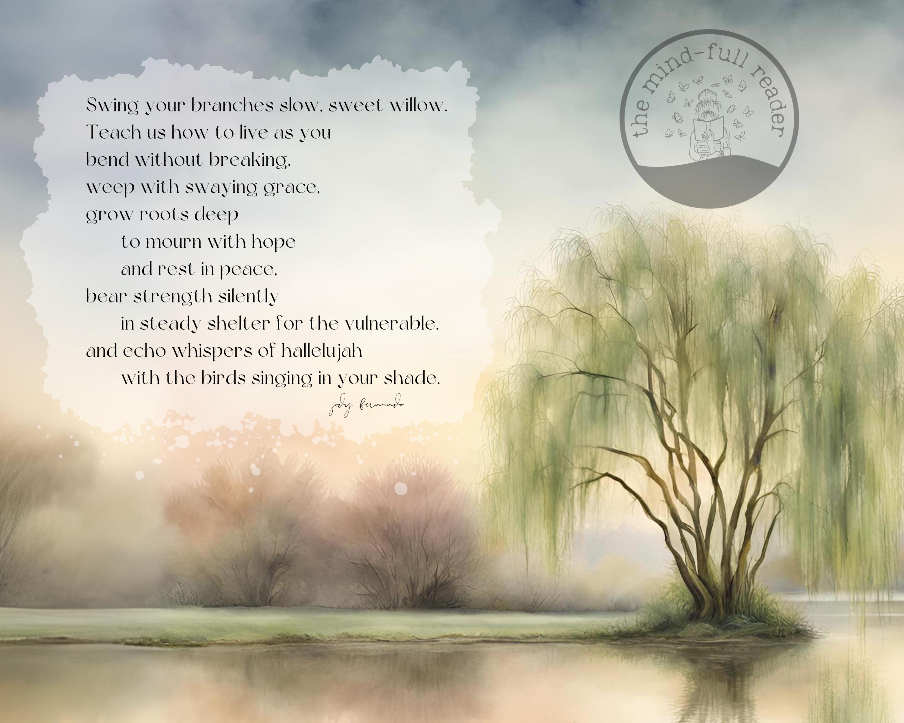 Weeping Willow Tree Poem Digital Print | Inspirational Nature Art ...