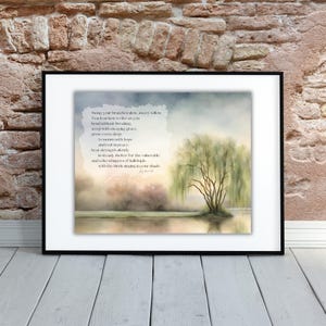 Weeping Willow Tree Poem Digital Print | Inspirational Nature Art ...