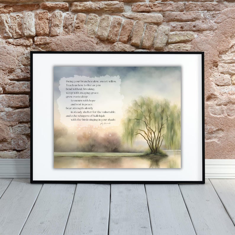 Weeping Willow Tree Poem Digital Print | Inspirational Nature Art ...