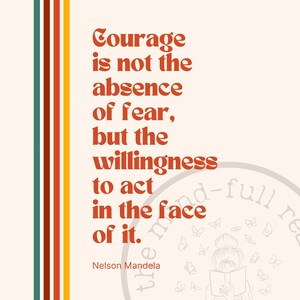 Courage Quote by Nelson Mandela Digital Print | Inspirational Wall Art ...