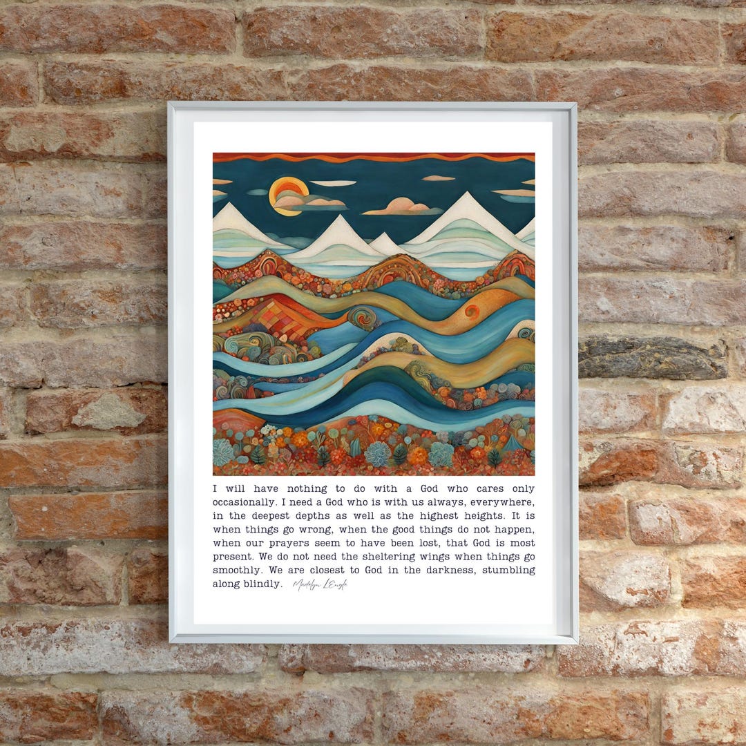 Madelyn L'engle Quote Folk Art Style | 'god's Unwavering Presence' - Etsy