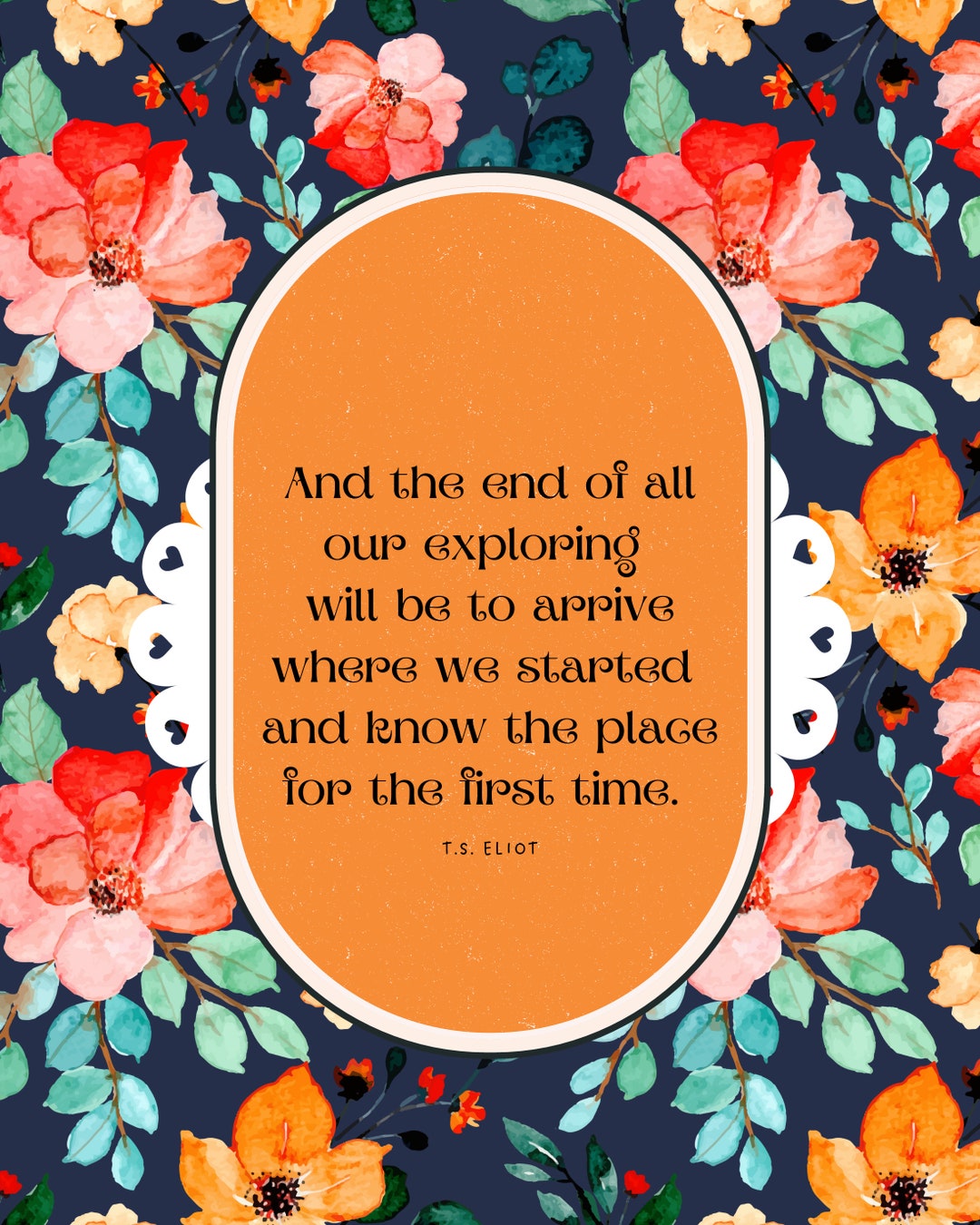 T.S. Eliot Quote Instant Digital Download 8x10 and 5x7 | End of Our ...