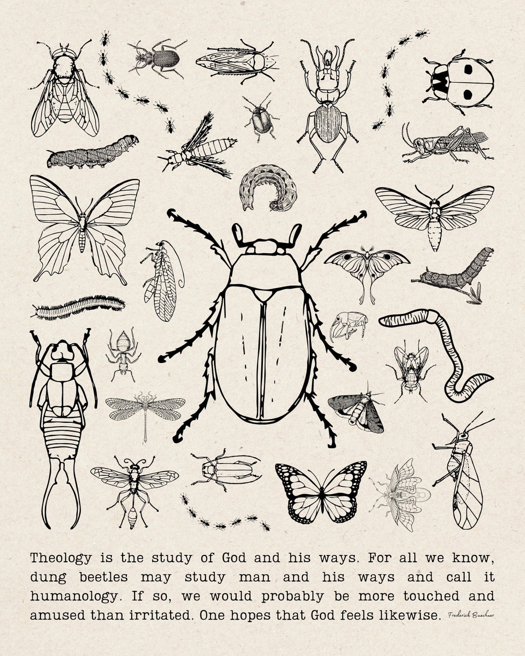 Frederick Buechner Quote Instant Digital Download Dung Beetle Theology ...