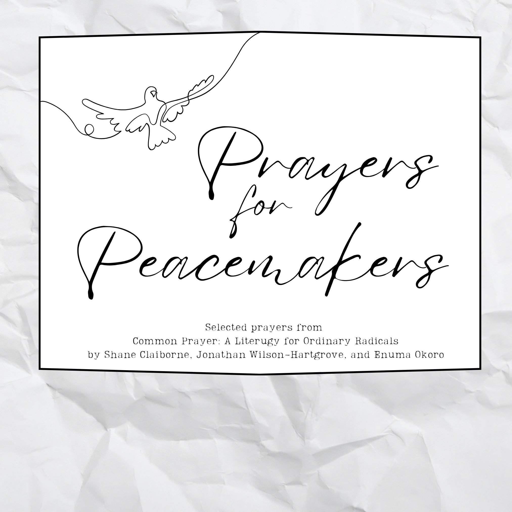 Common Prayer Cards | Prayers for Peacemakers - Etsy
