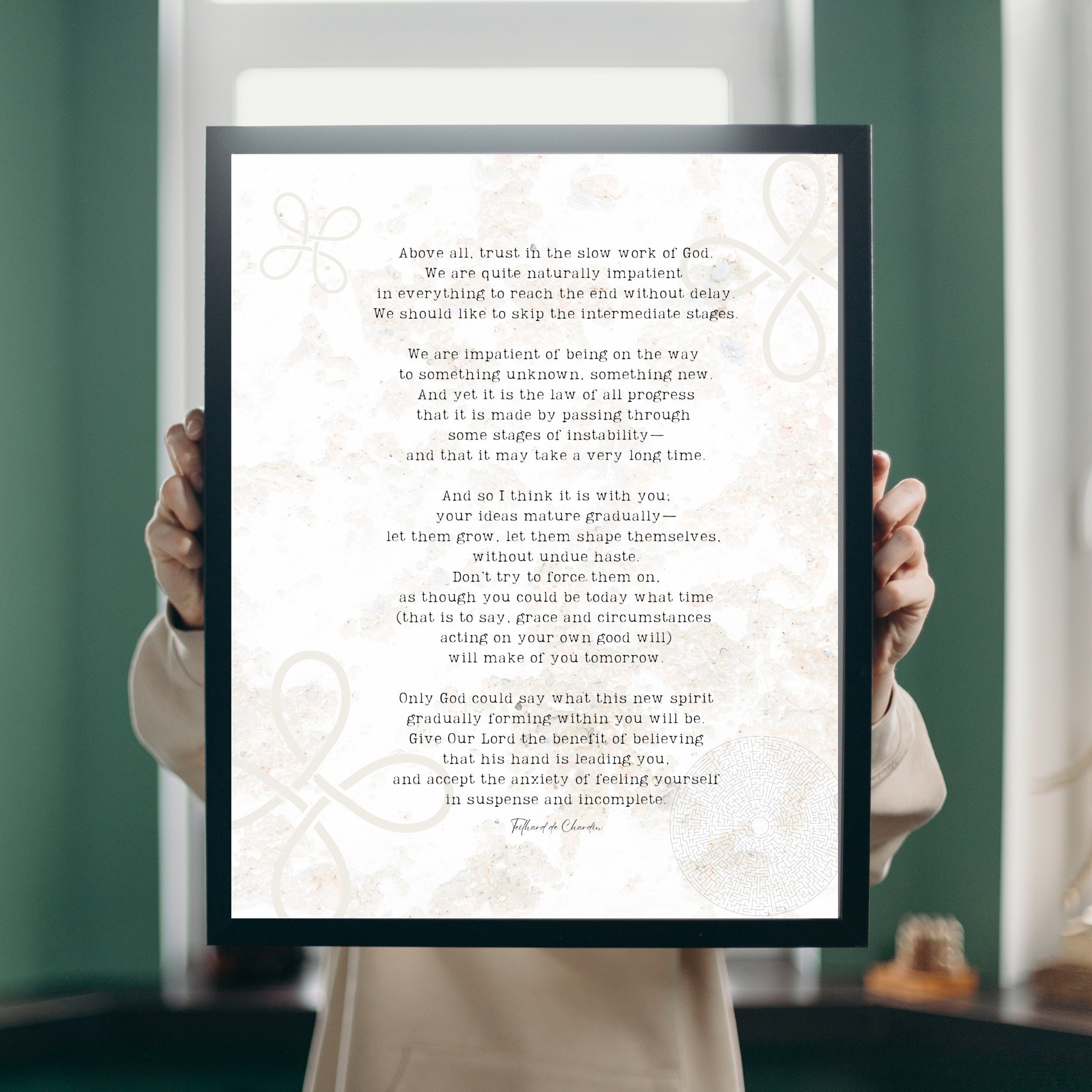 Trusting the Process of Becoming | Teilhard De Chardin Prayer Art - Etsy