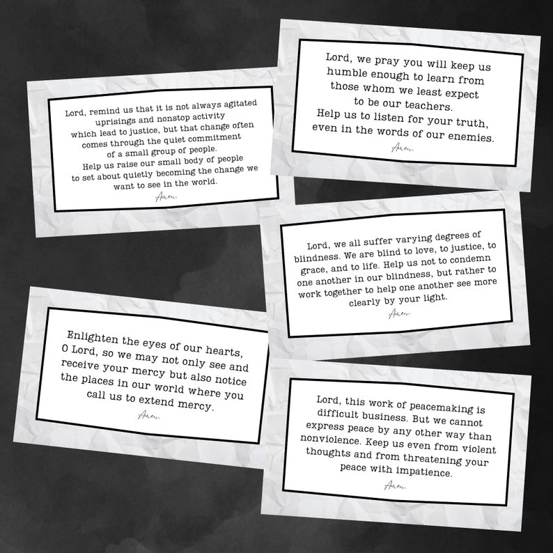 Common Prayer Cards | Prayers for Peacemakers - Etsy