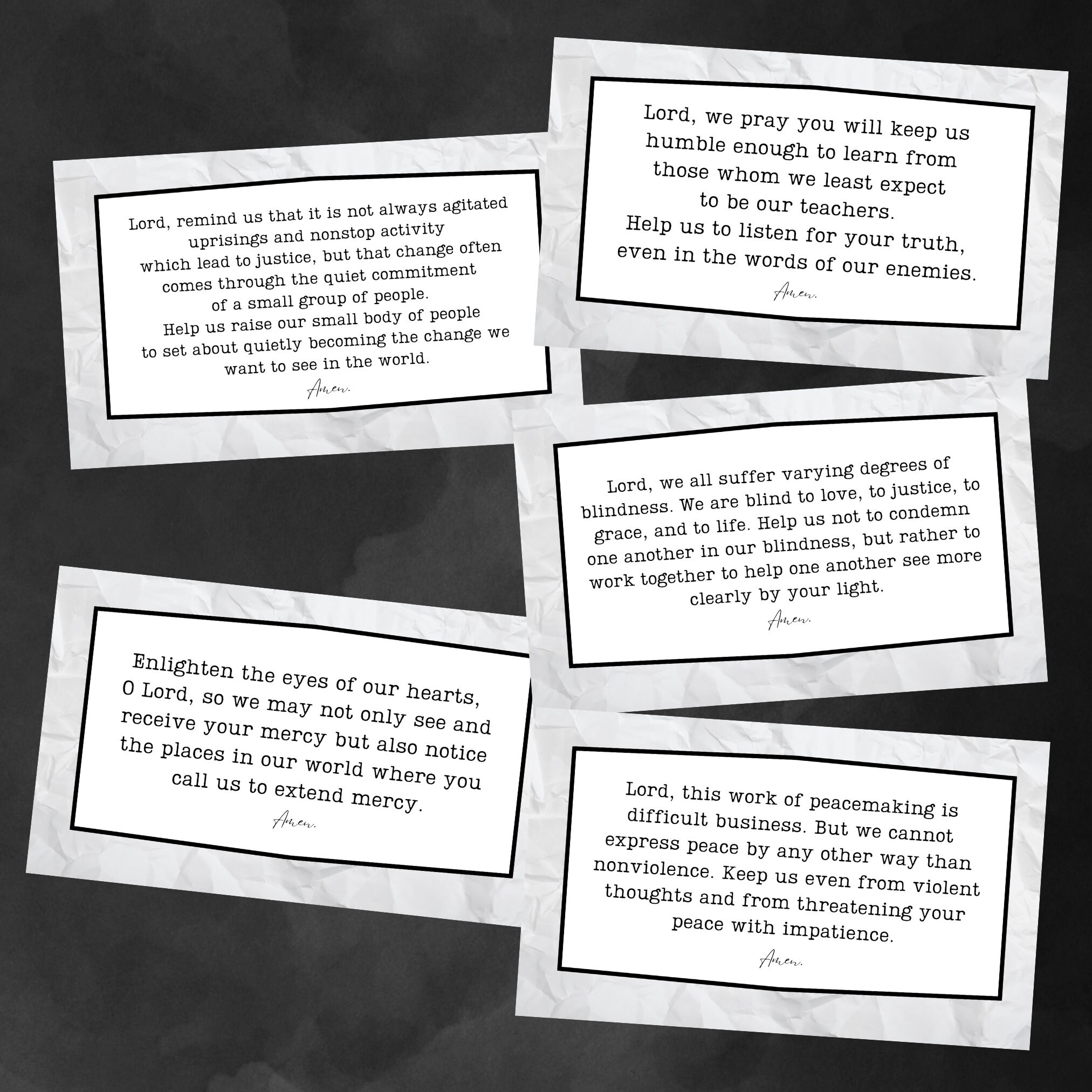 Common Prayer Cards | Prayers for Peacemakers - Etsy