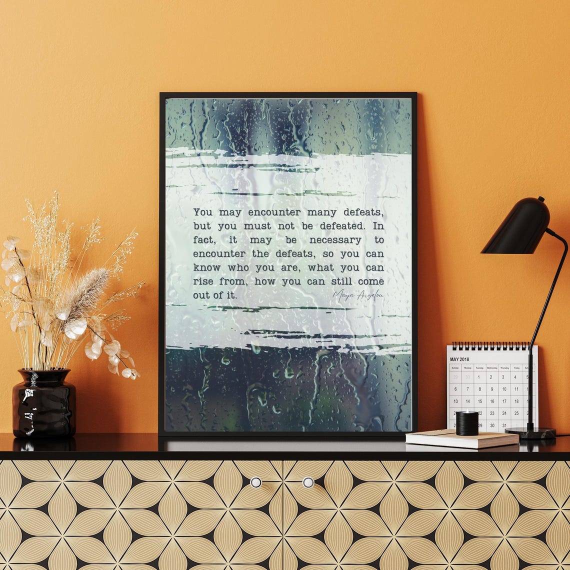 Maya Angelou Resilience Quote Wall Art | Inspirational Printable ...