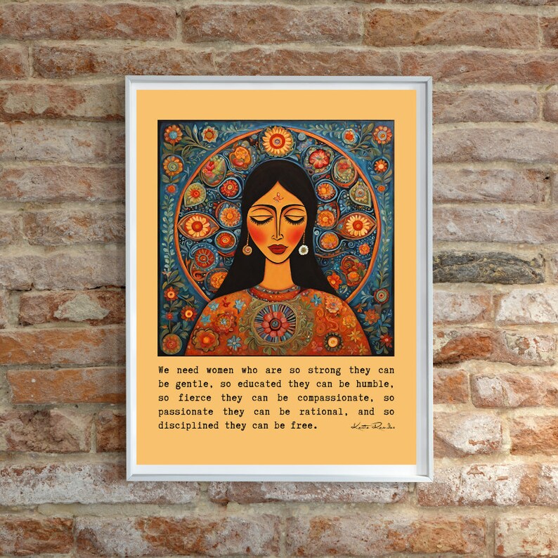 Strong Women Folk Art Print | Kavita Ramdas Quote - Etsy
