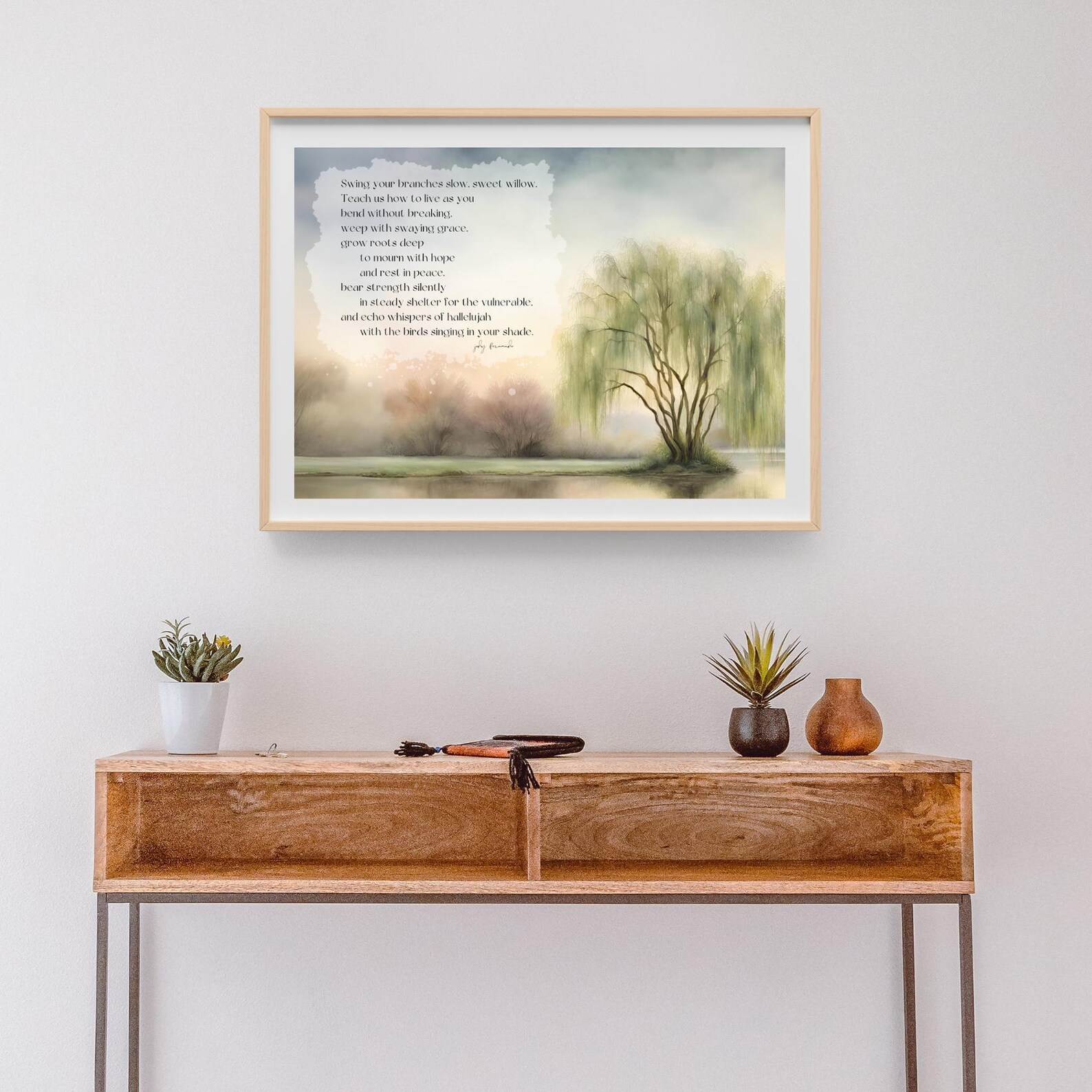 Weeping Willow Tree Poem Digital Print | Inspirational Nature Art ...