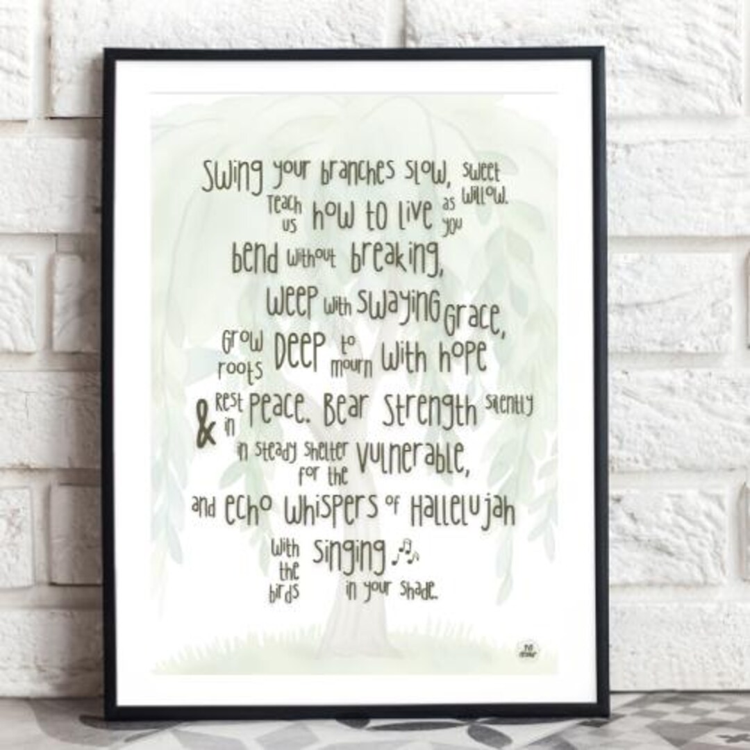 Weeping Willow Tree Poem Digital Print | Whimsical Nature Art ...