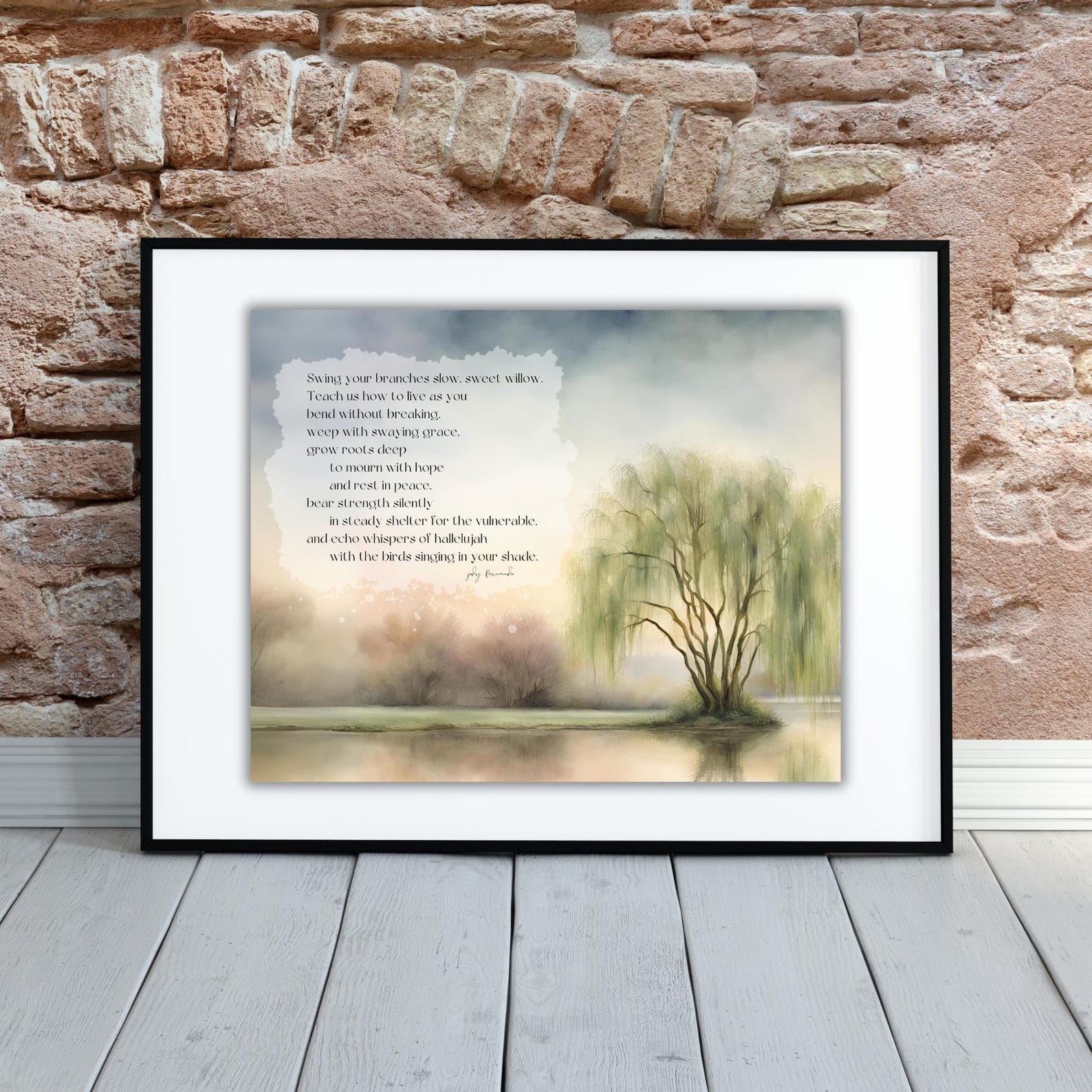 Weeping Willow Tree Poem Digital Print | Inspirational Nature Art ...