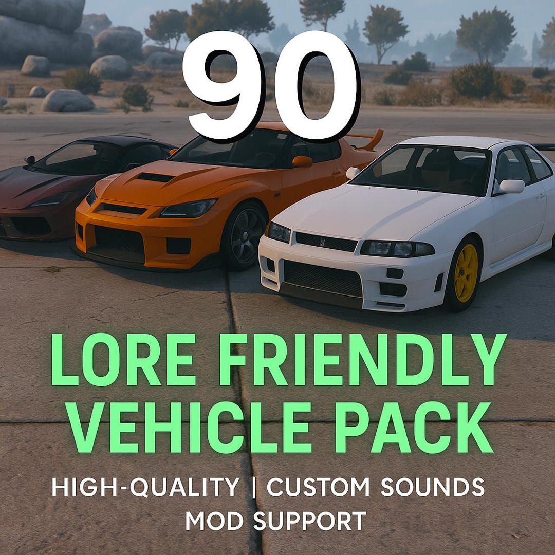 Fivem Lore Friendly Car Pack | 90 Vehicles | 29 Custom Sounds | Add-on ...