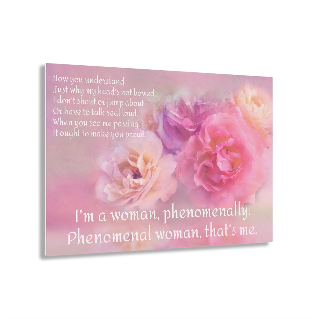 Phenomenal Woman Poem Wall Art Poetry Wall Decor Ts Etsy
