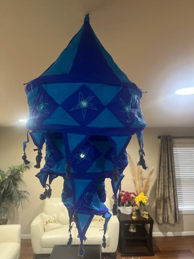 Indian Traditional Lamp Shade Cotton Lanterns Lamp Pendant Light Decor ...