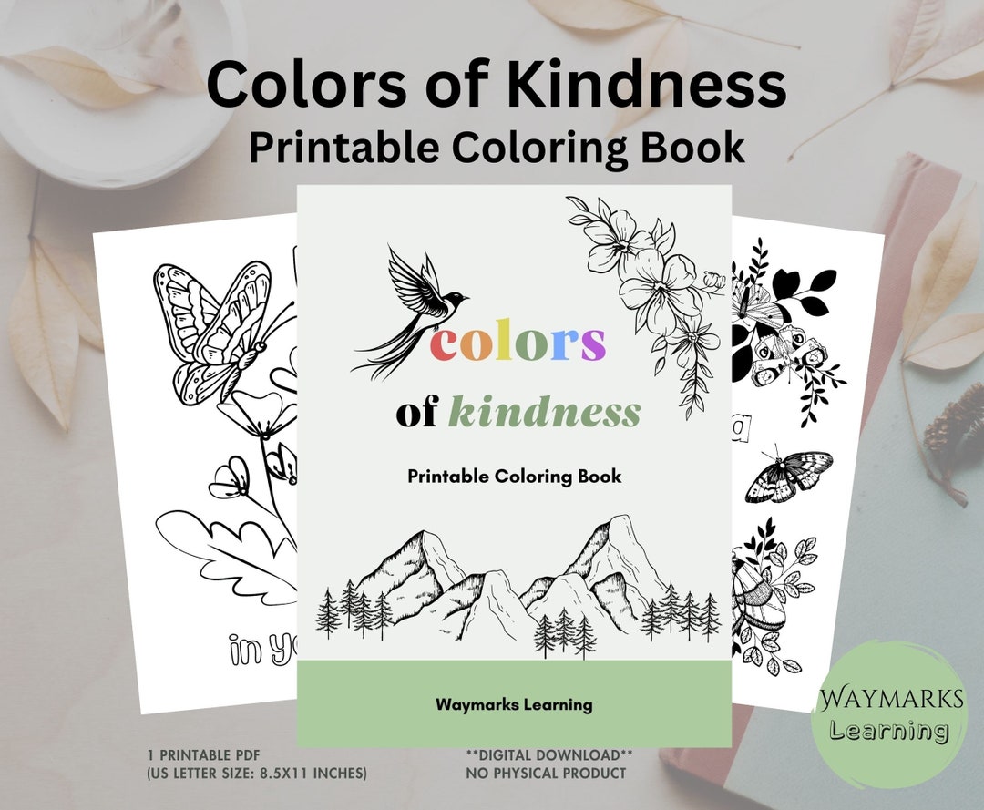 Colors of Kindness Printable Coloring Book - Etsy
