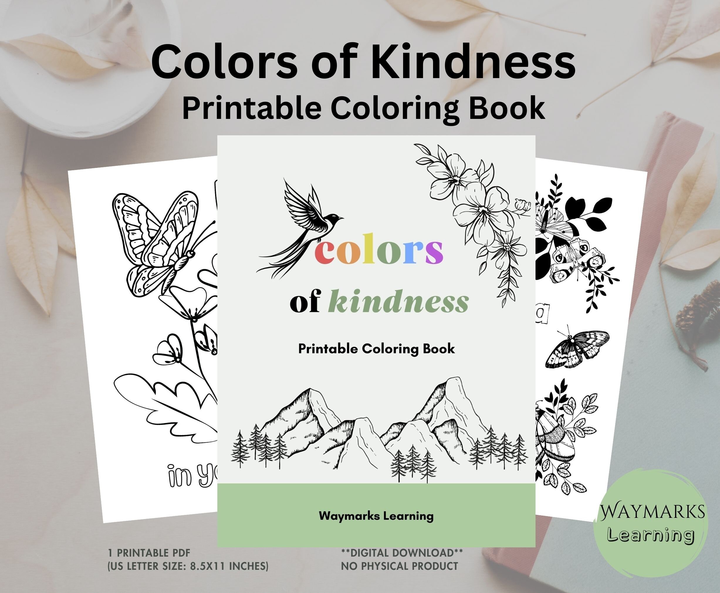 Colors of Kindness Printable Coloring Book - Etsy