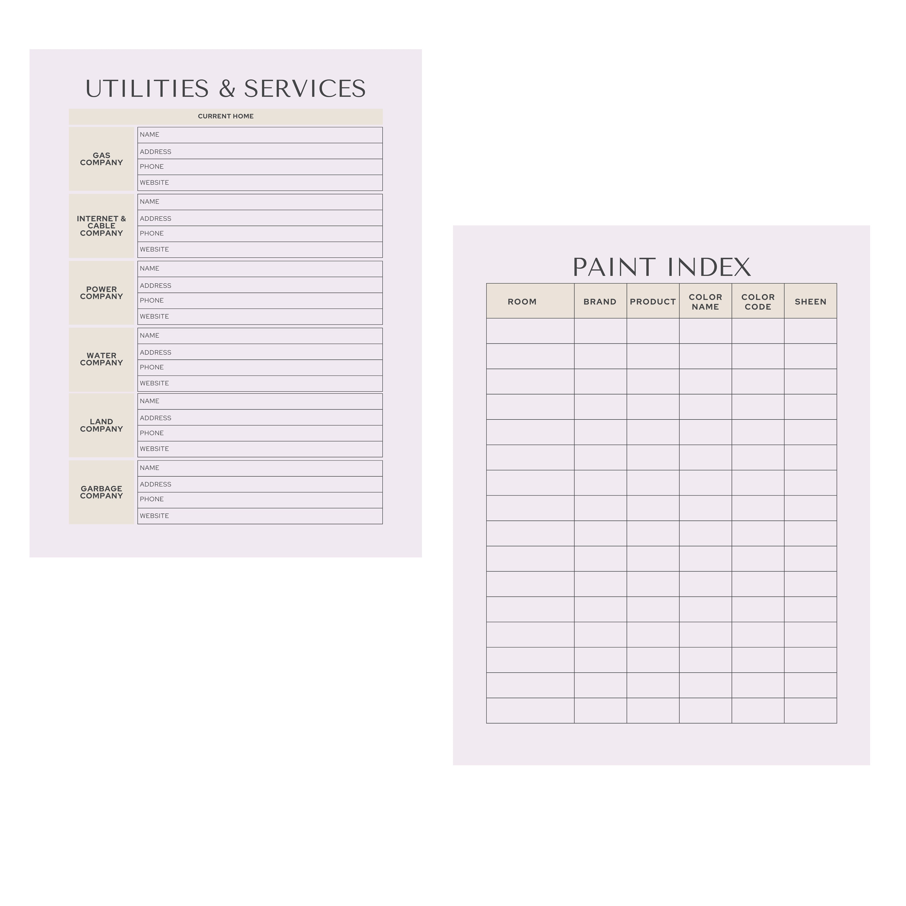 Printable Relocation Planner, Move Out Planner, Moving Checklist ...