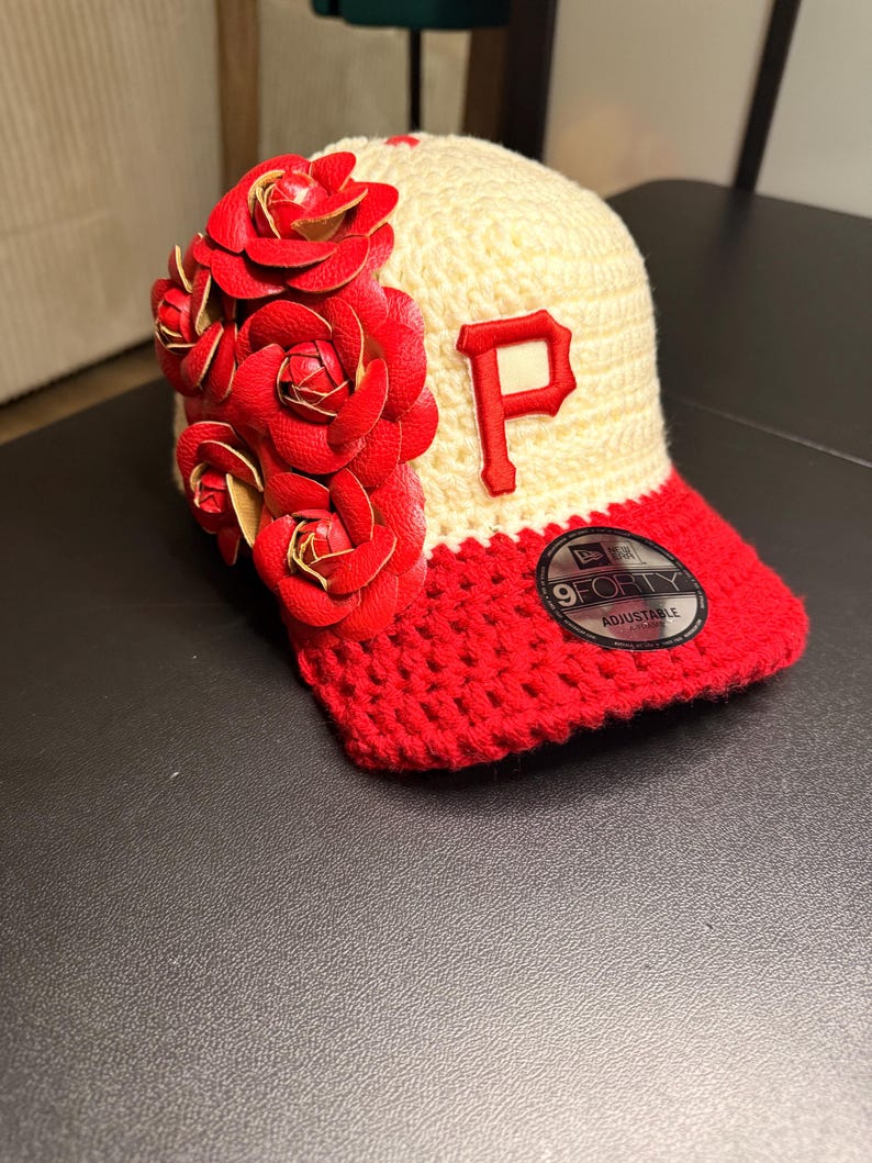 Handmade Crochet Floral Baseball Cap - New Era 9FORTY - Etsy