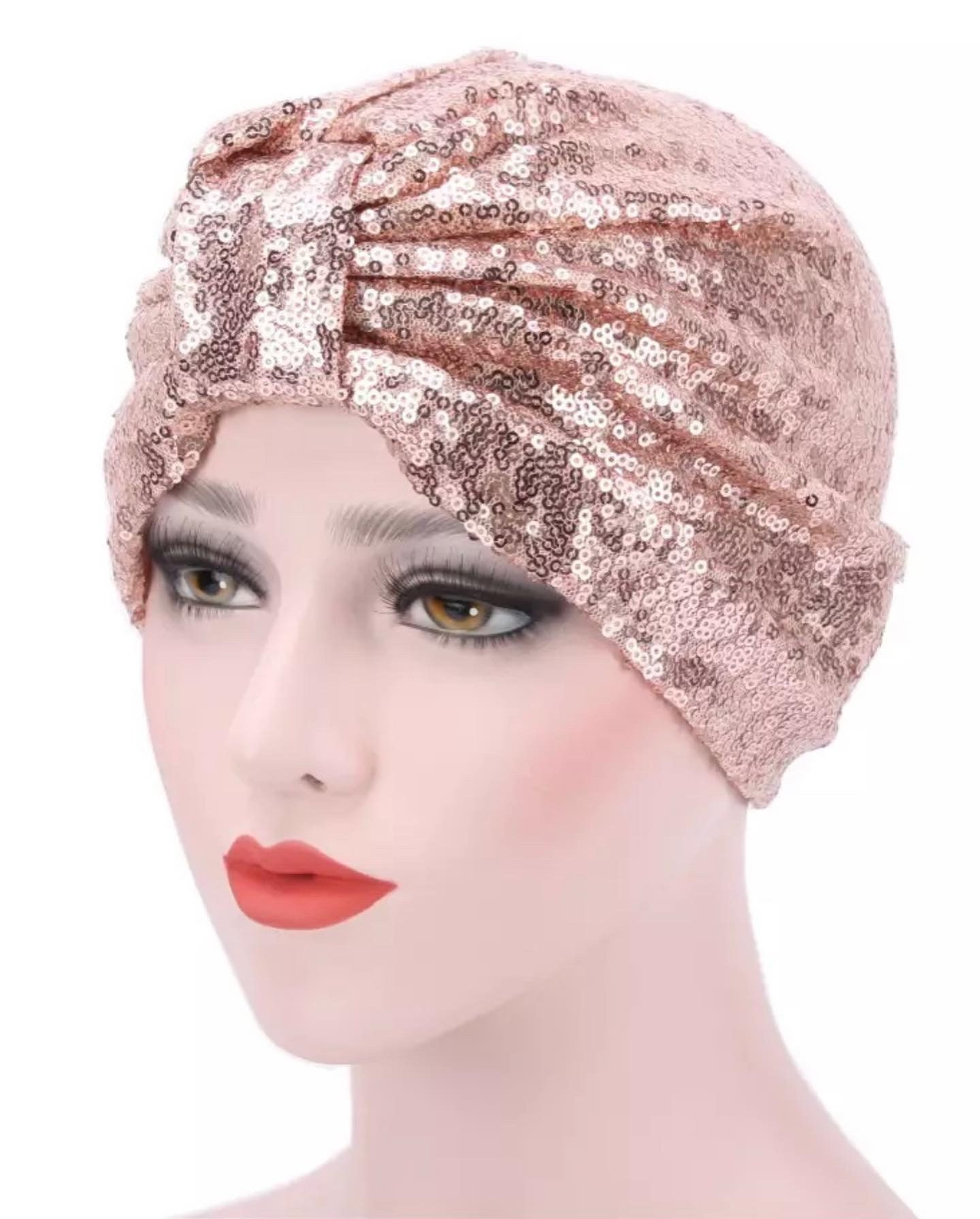 Rose Gold Sequin Turban - Etsy