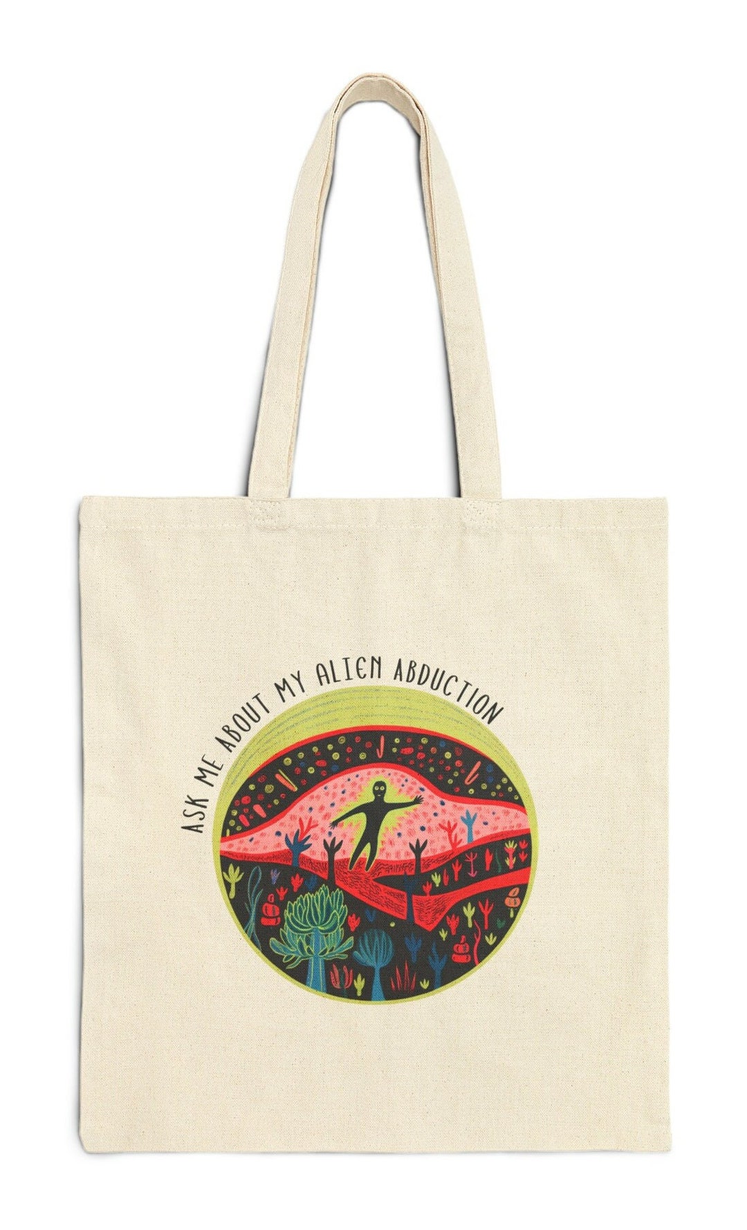Alien Abduction Tote, Alien Tote Bag, Farmers Market Tote, Alien UFO ...