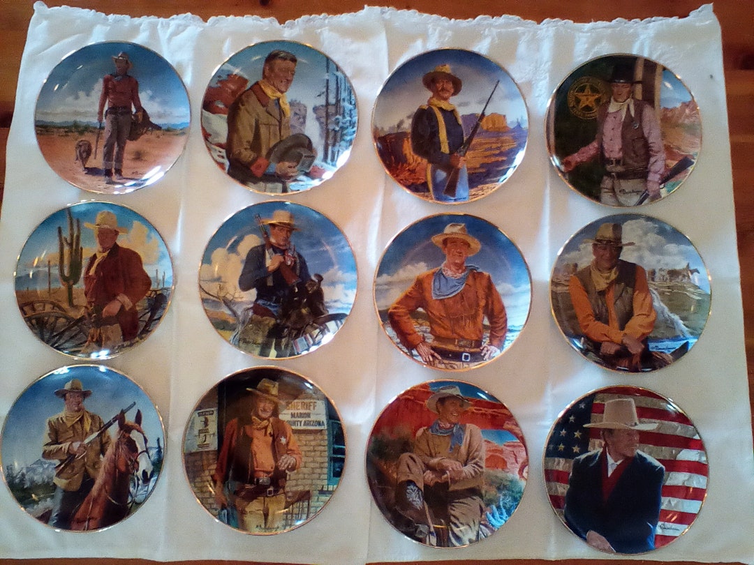 John Wayne 8 Inch Collector Plates X 12 - Etsy