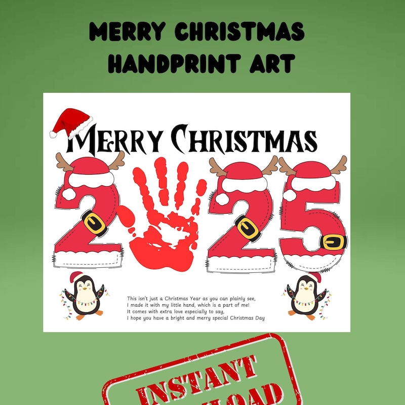 Christmas Handprint Art - Etsy