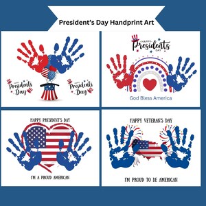 President's Day Handprint Art Craft Template Printable Prek Preschool ...
