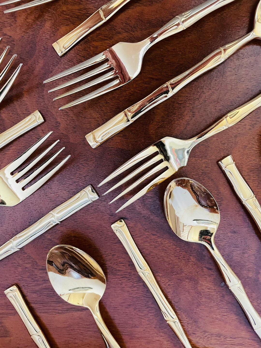 Rogers Citadel 24 Karat Gold Plated Vermai Bamboo 39 Pc Service for 8 ...