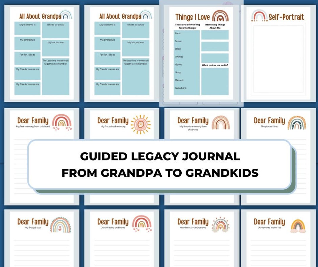All About Grandpa Legacy Journal for Family - Digital Download ...