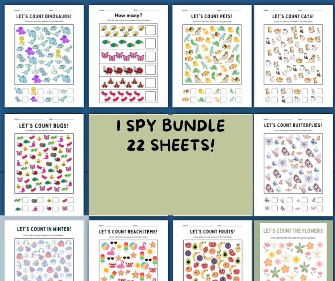 Kids Road Trip Games Printable, I Spy Worksheets Summer Activity ...