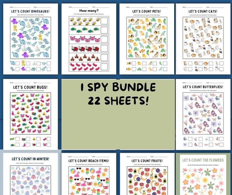 Kids Road Trip Games Printable, I Spy Worksheets Summer Activity ...