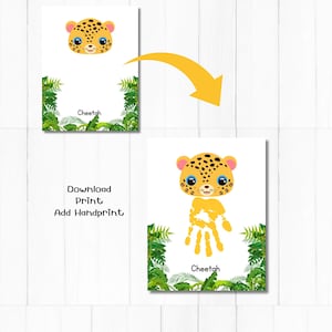 Wild Animal Handprint Craft, Printable Handprint Keepsake, Safari ...