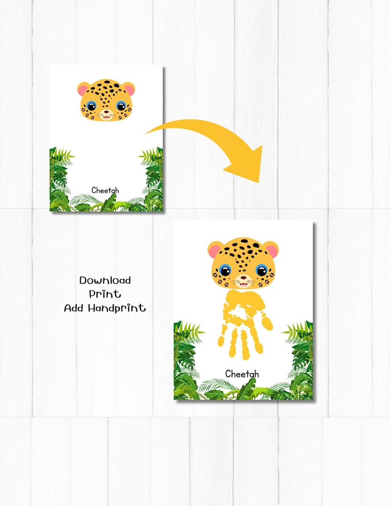 Wild Animal Handprint Craft, Printable Handprint Keepsake, Safari ...