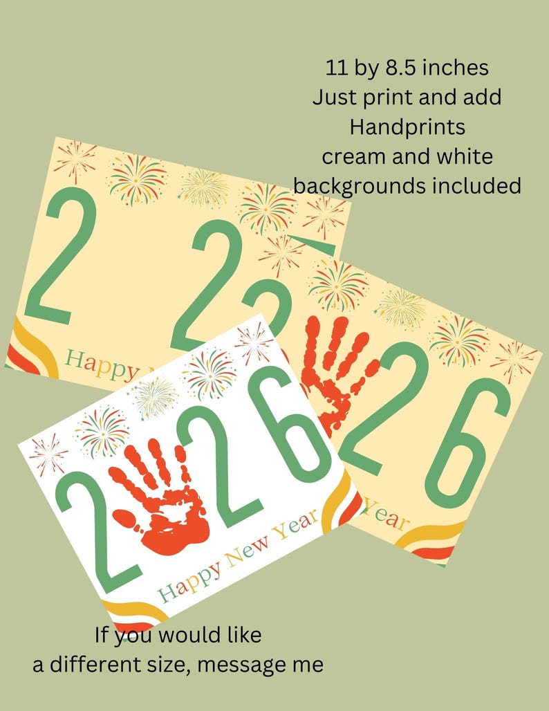 Winter 2025/2026 Handprint Art Bundle, New Years Day Activity ...