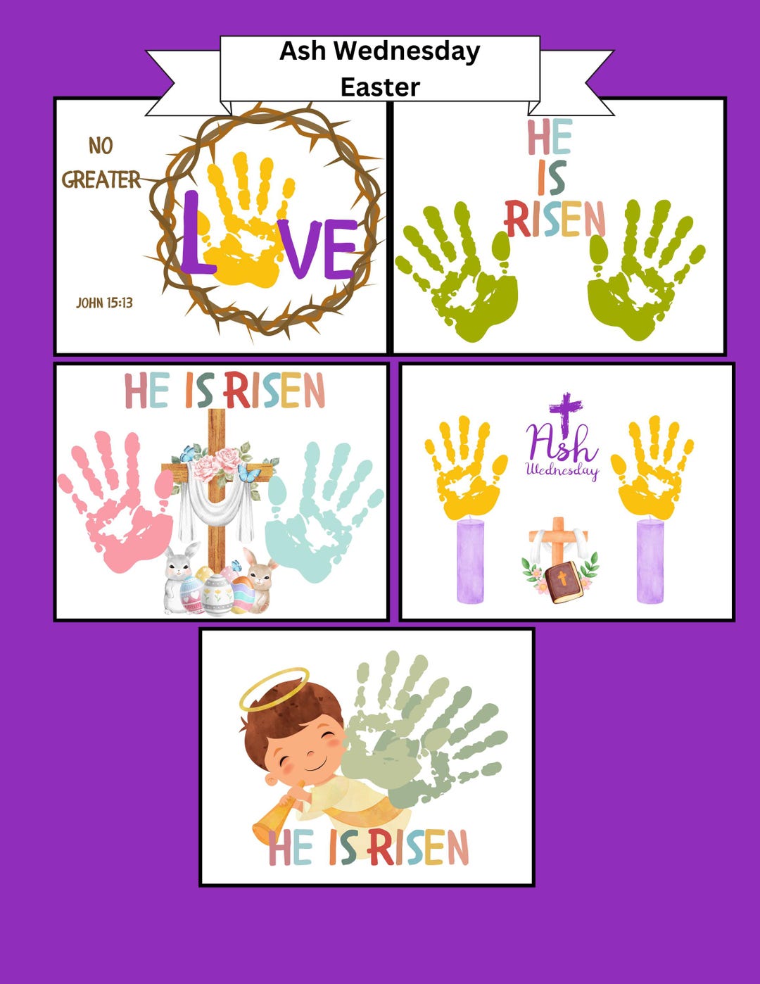 Ash Wednesday Easter Handprint Art Bundle, Preschool, Kindergarten ...