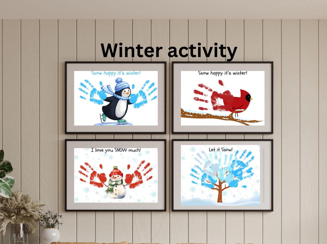Winter Snow Handprint Art Bundle, Preschool, Daycare, Kindergarten ...