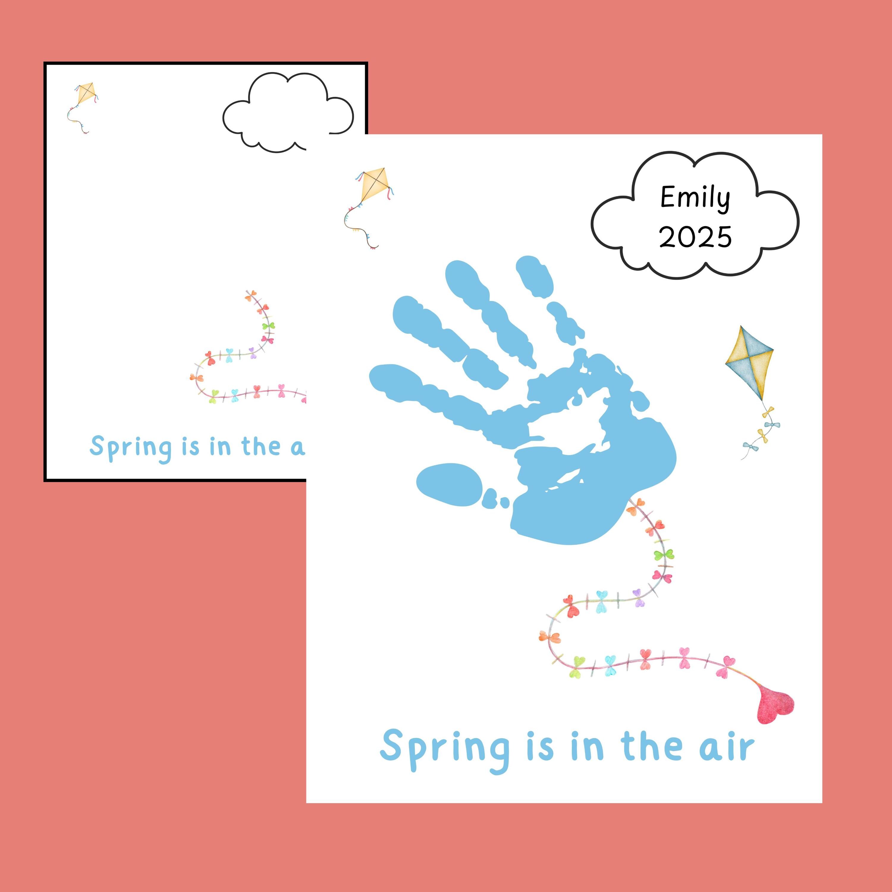 Spring Handprint Craft Bundle, Hello Spring Poem Activity, Handprint ...