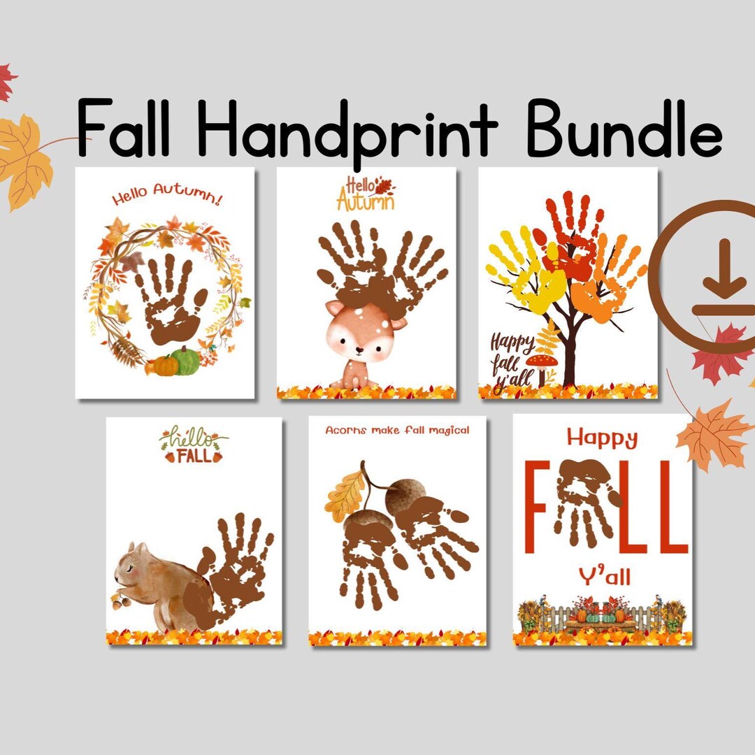 Fall Handprint Craft Bundle for Kids, Fall Art for Children, Keepsake ...