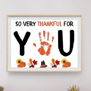 2 Designs Thanksgiving Handprint Craft, Thankful for You, Printable ...