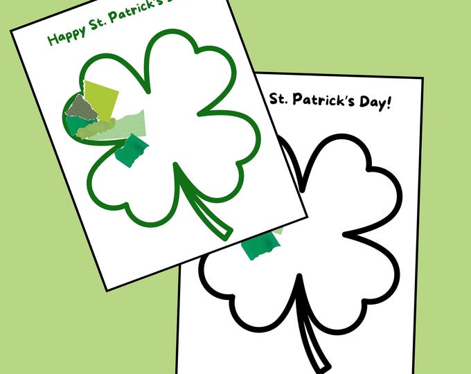 St. Patrick's Day Tissue Paper Craft, Patty's Day Shamrock Tear Art, St ...