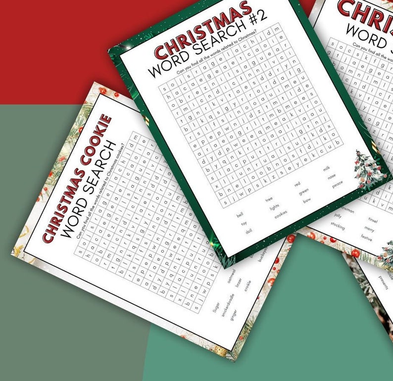 Christmas Word Search Bundle, Lot of 4, Activities, Games, Kids, Adults ...